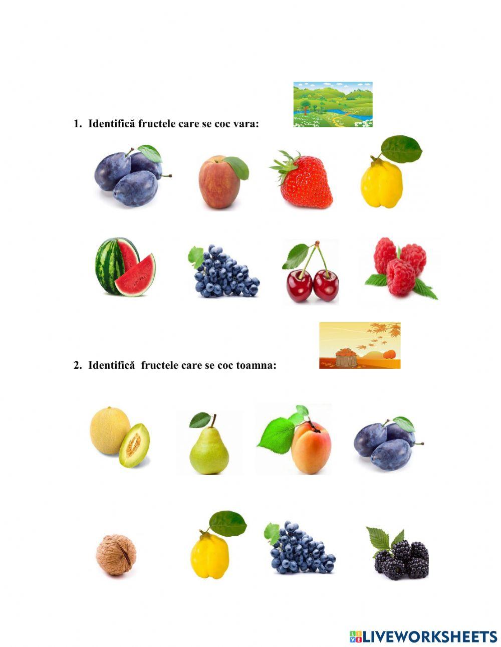 Fructele | Free Interactive Worksheets | 786299