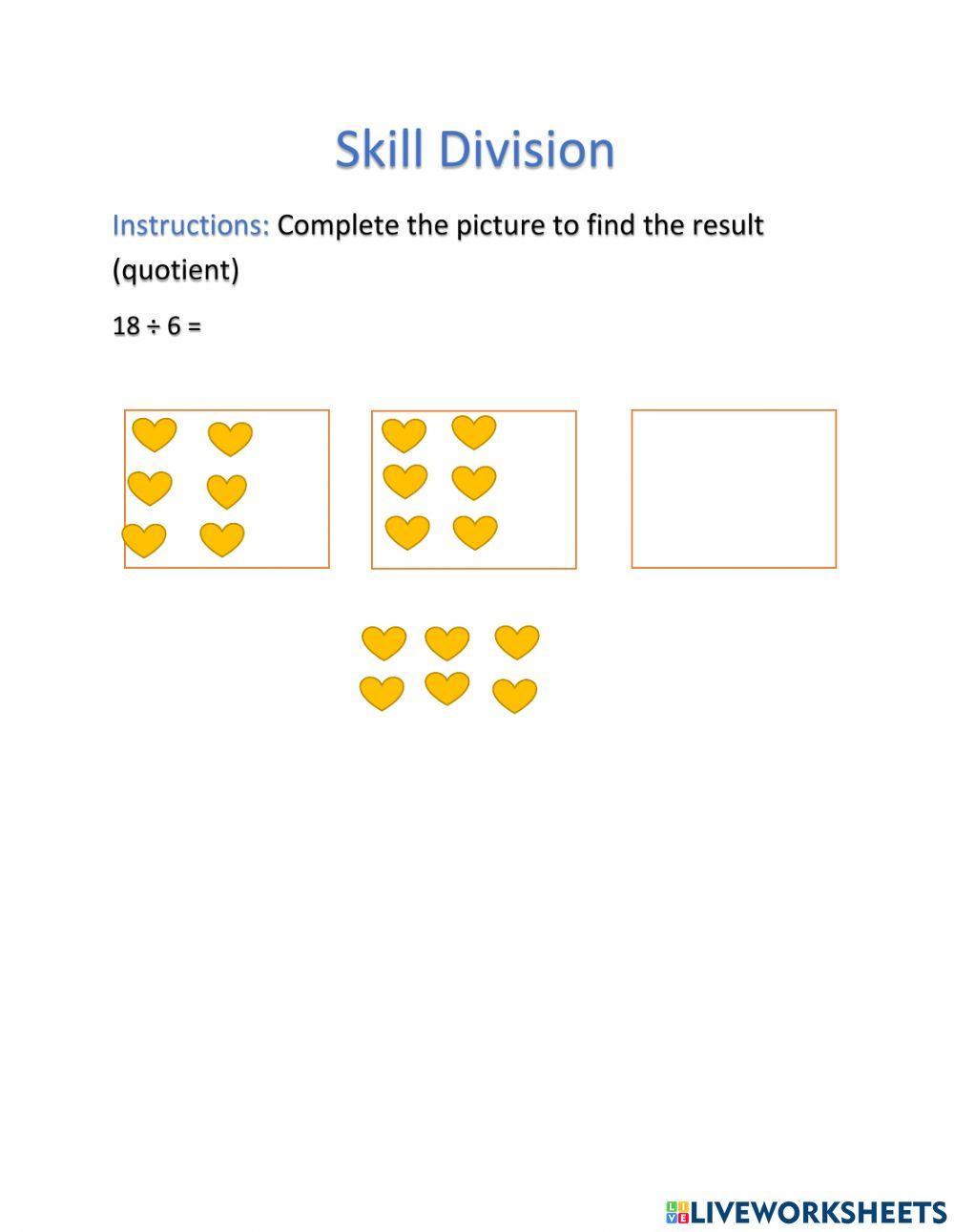 Division equal … | Free Interactive Worksheets | 786408