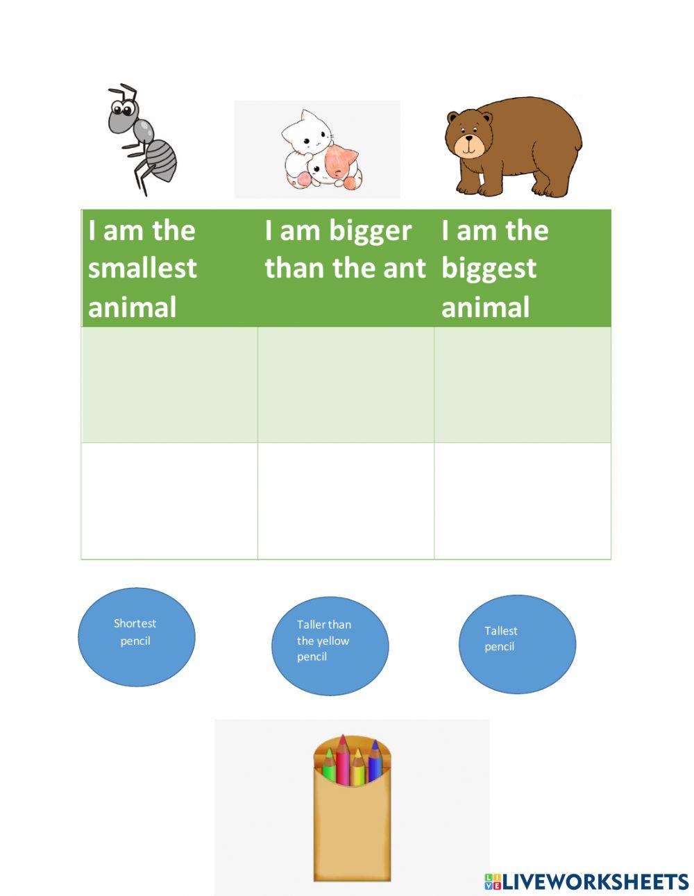 Comparing exercise for second grade | Live Worksheets