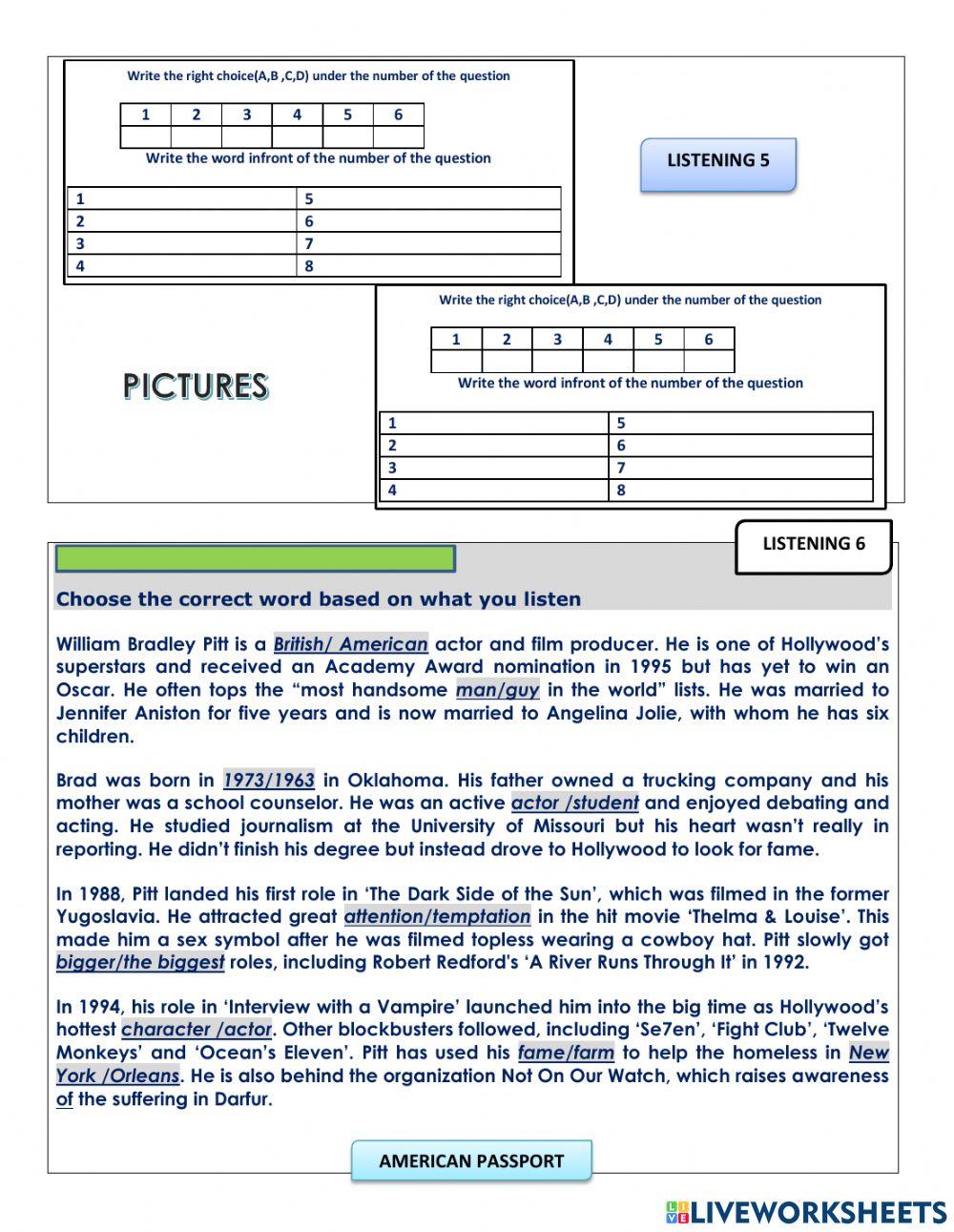 Listening checking for b1 worksheet | Live Worksheets