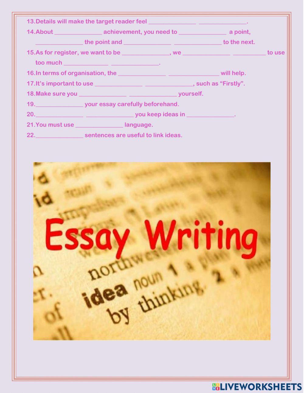 CAE essay writi… | Free Interactive Worksheets | 789418