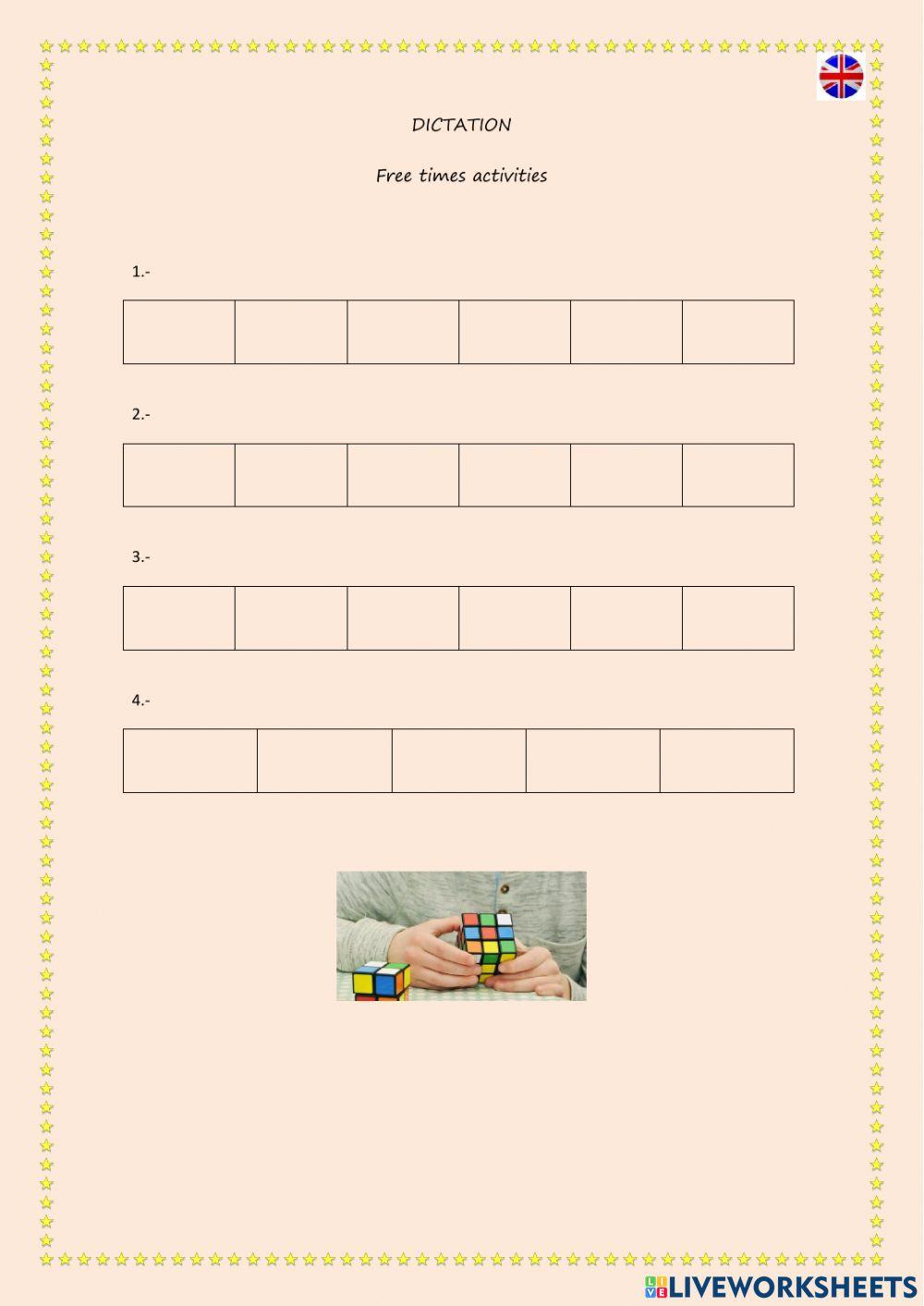 Dictation: Free time activities worksheet | Live Worksheets