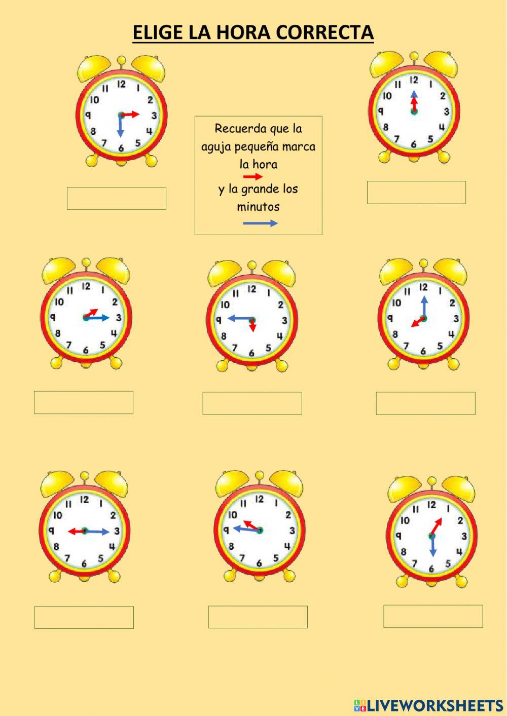 Relojes 6 worksheet | Live Worksheets