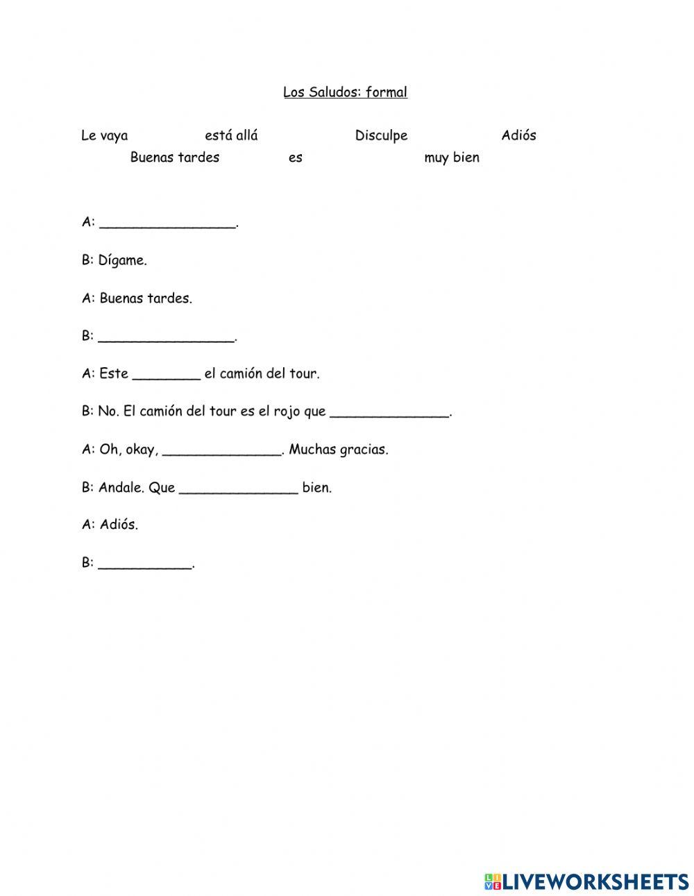 Spanish Teacher worksheet | Live Worksheets