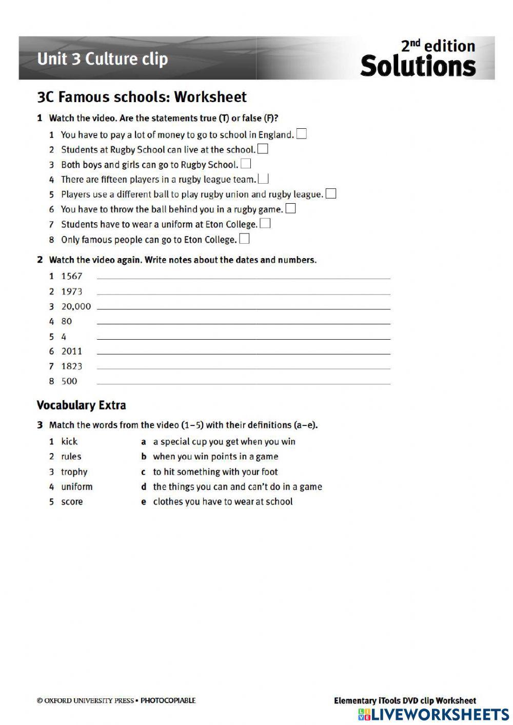 6465298 | Solution Elementary 3C DVD worksheet | Vilma