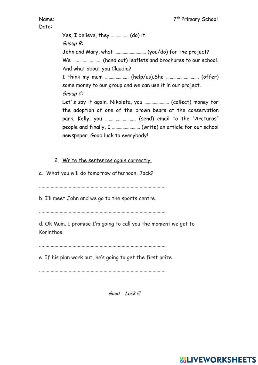 Term test interactive exercise | Live Worksheets