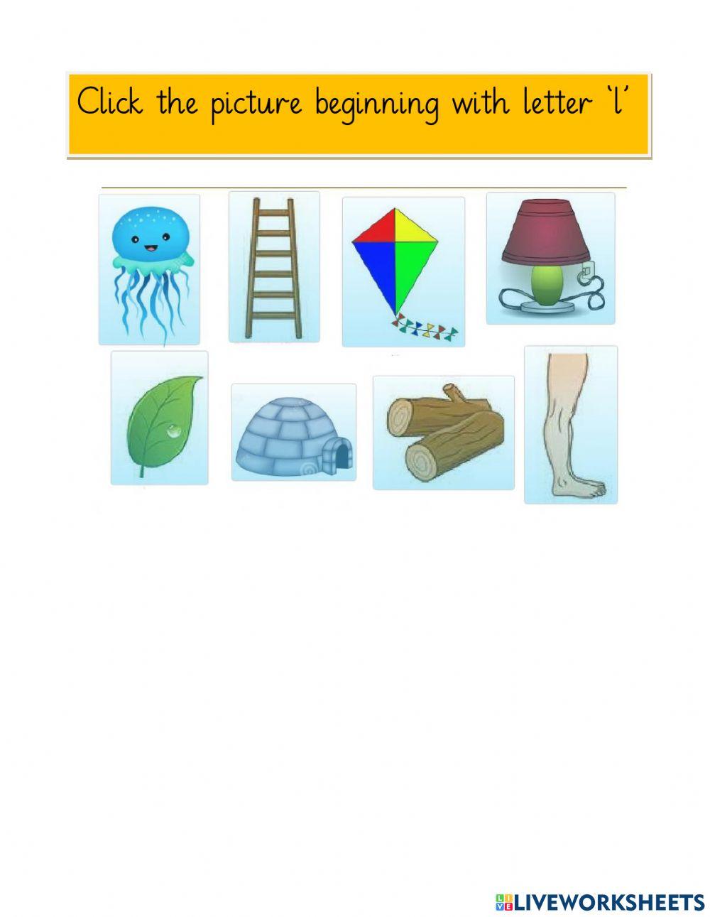 Letter l exercise for pre nursery | Live Worksheets