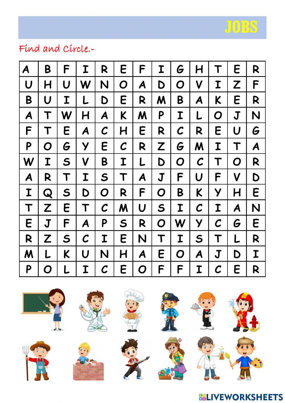Jobs | Free Interactive Worksheets | 792702