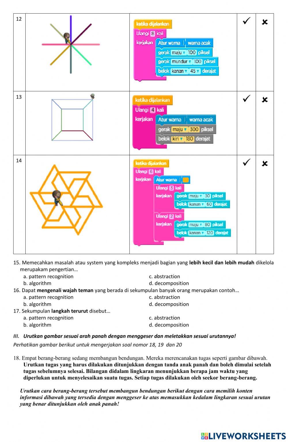Informatika-CT-Pemograman worksheet | Live Worksheets