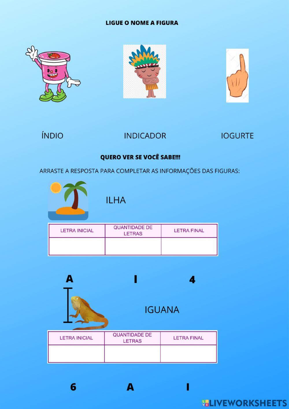 Alfabetização letra i worksheet | Live Worksheets