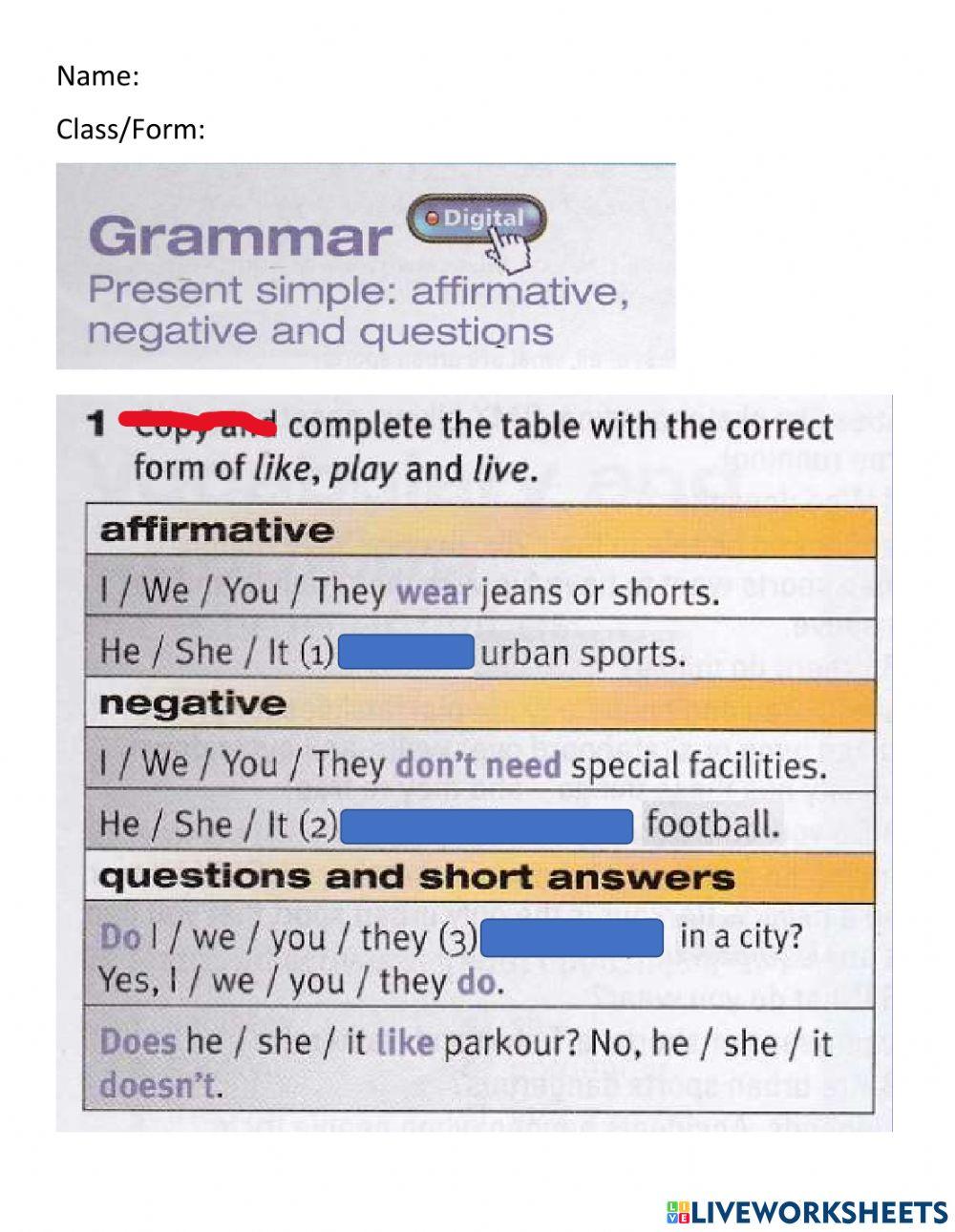 GRAMMAR: present simple and present continuous worksheet | Live Worksheets