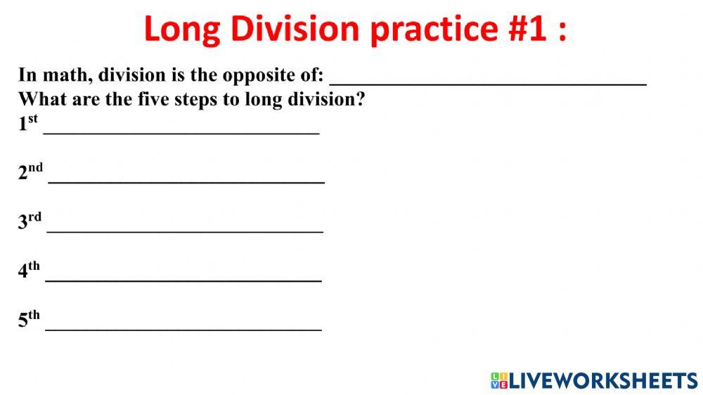 Divide practice2 worksheet | Live Worksheets