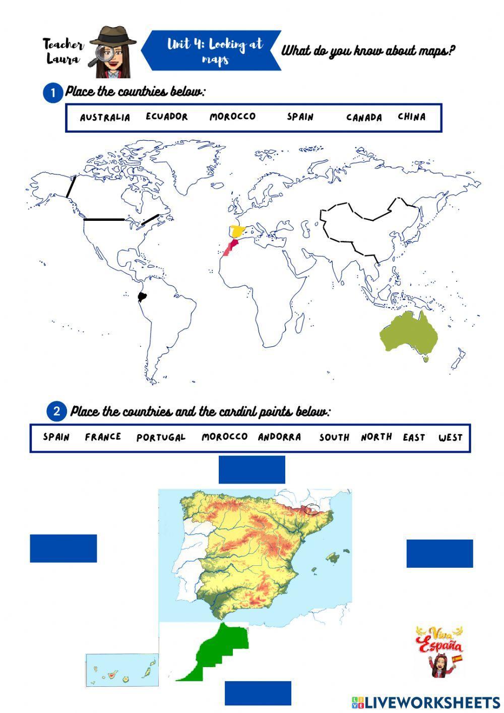 Unit 4:Looking at maps | Live Worksheets