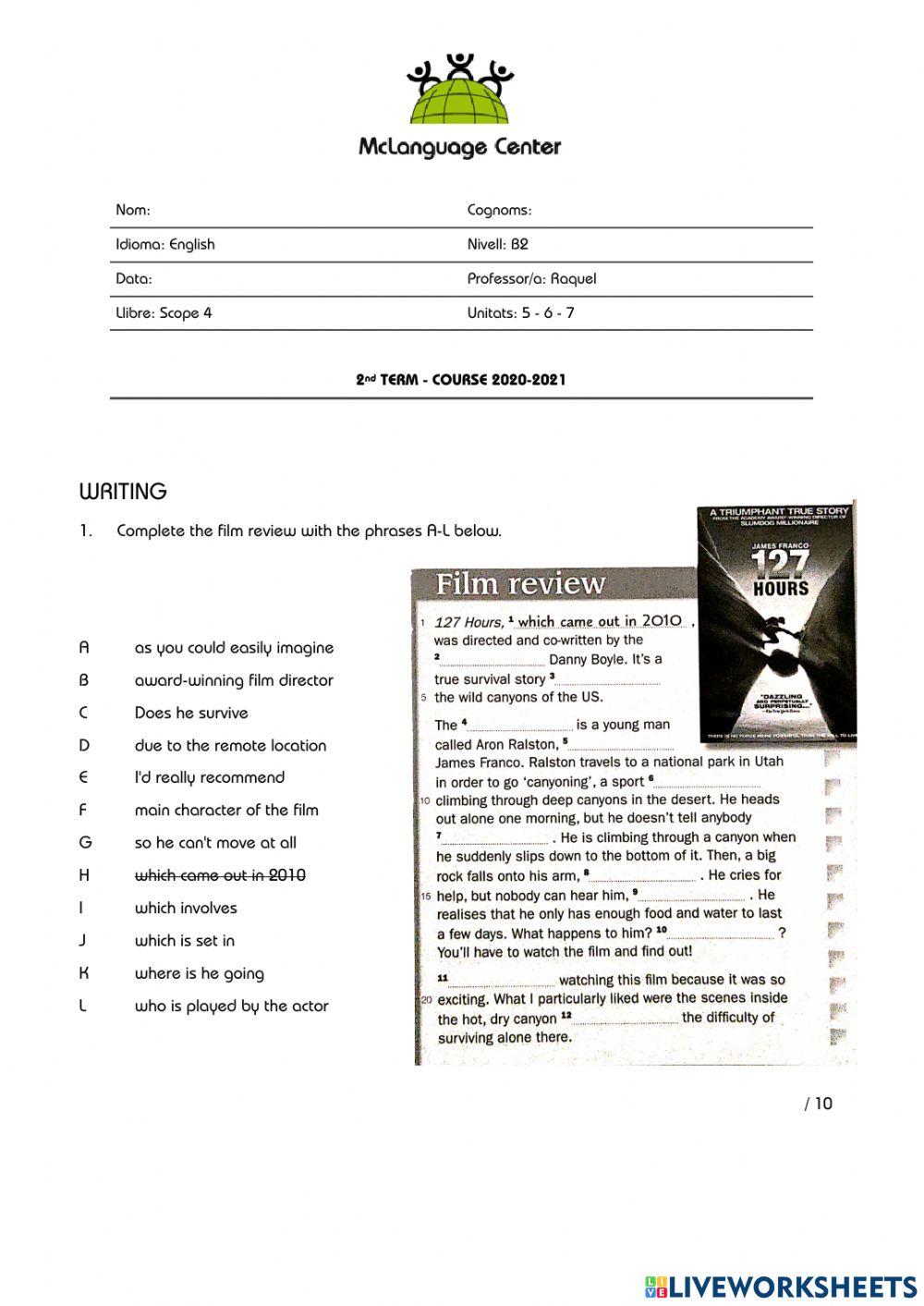 Scope 4 - exam … | Free Interactive Worksheets | 6467257