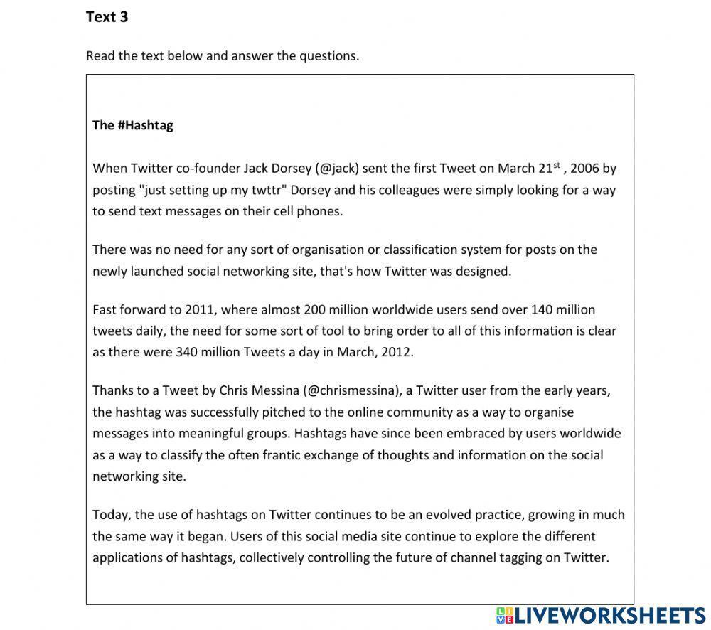 B2016 read3 worksheet | Live Worksheets