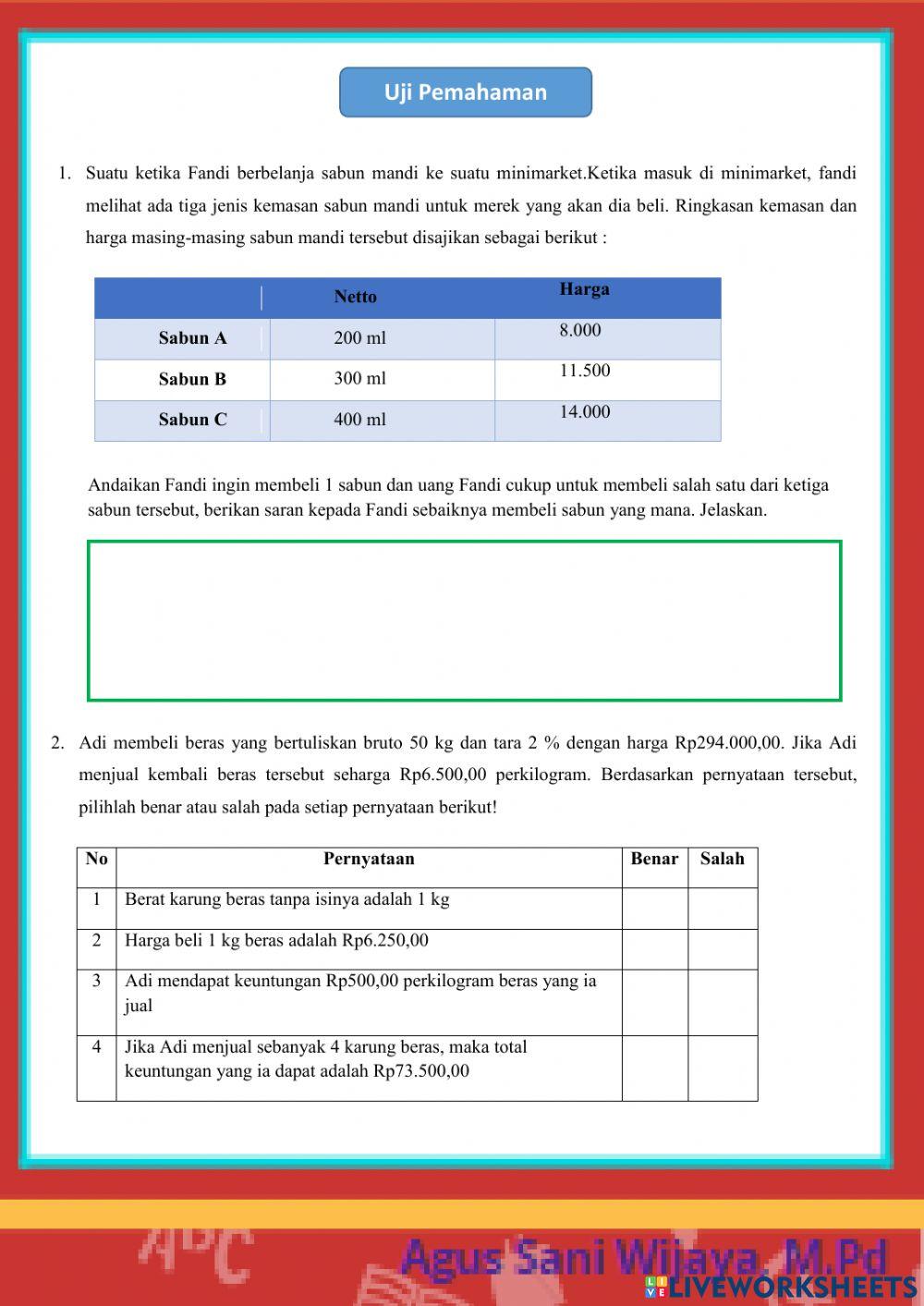 CONTOH LKS online exercise for | Live Worksheets