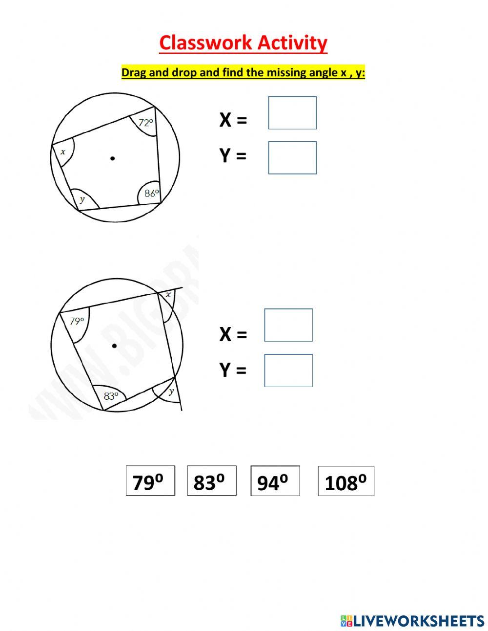 Classwork activ… | Free Interactive Worksheets | 4849710