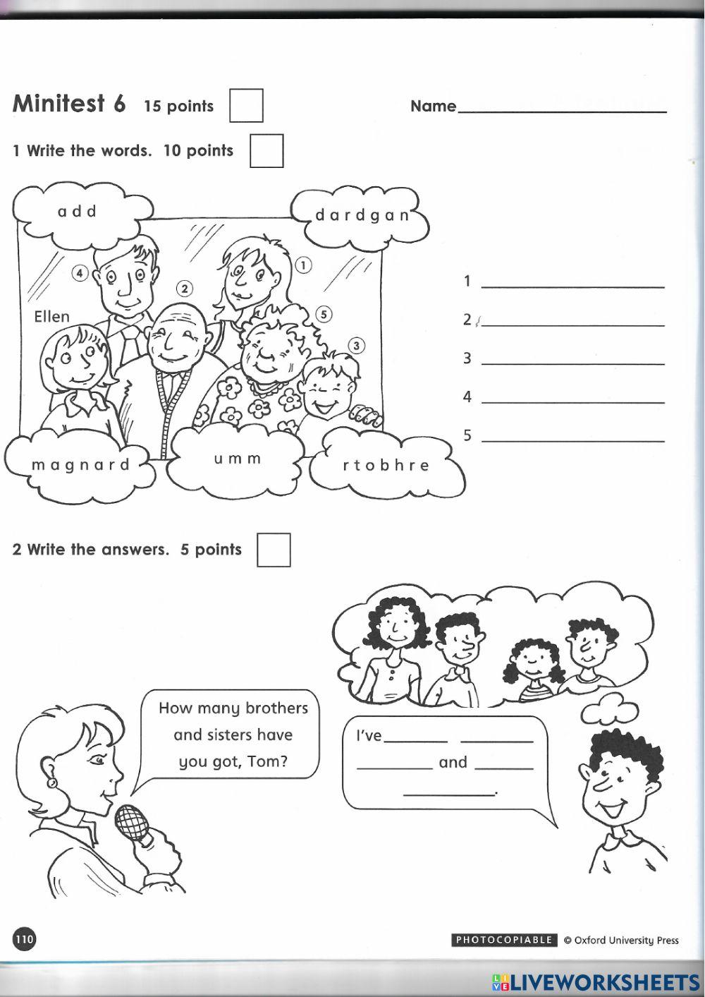 Chit Chat - Minitest 6 online exercise for | Live Worksheets