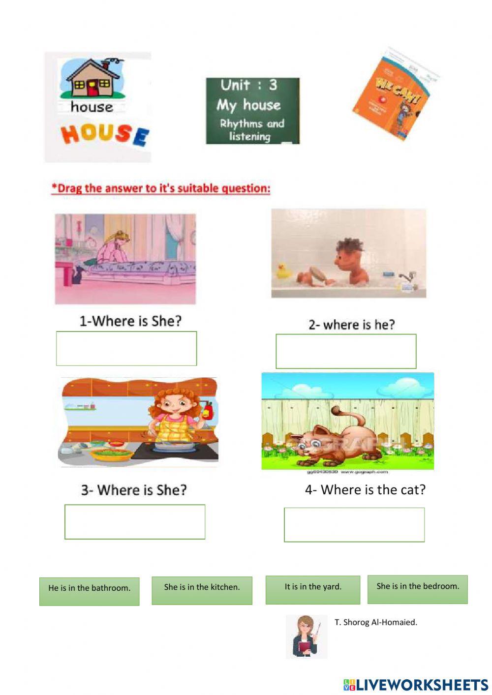 my house task | shorog al-homaied | Live Worksheets