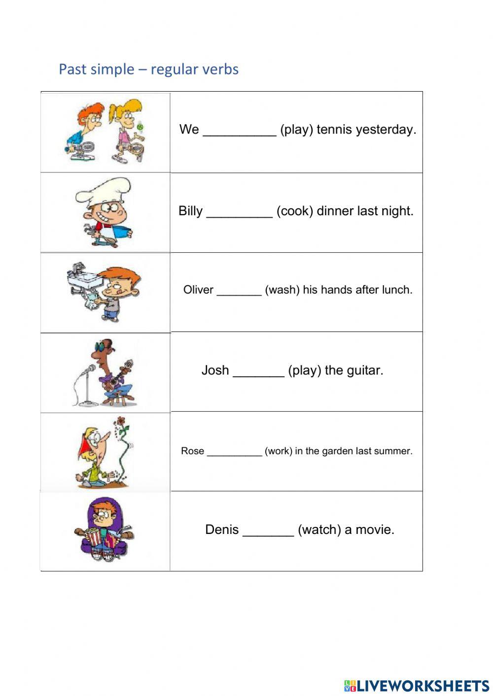 Past simple past continuous verbs exercises