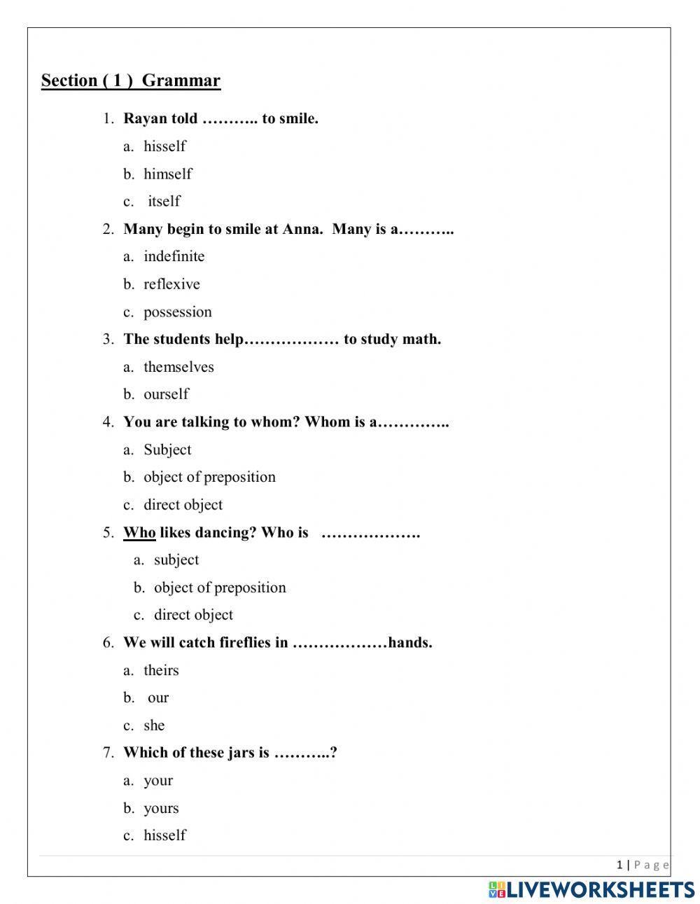 Paper 2 midterm worksheet | Live Worksheets