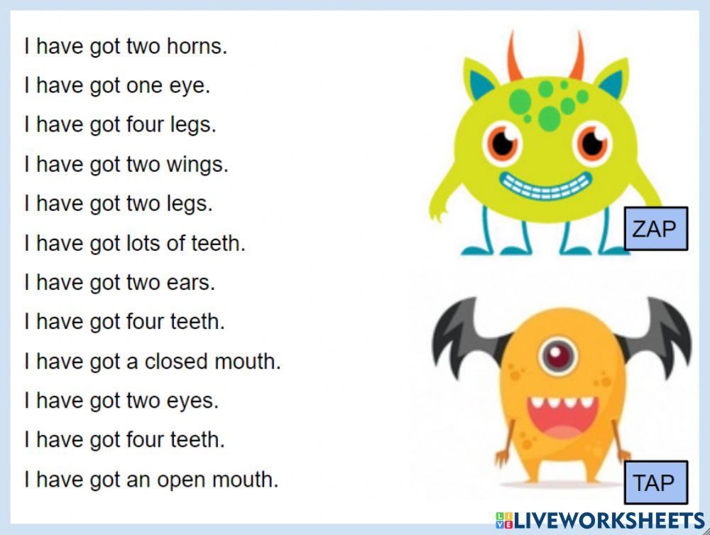 Monster 3 worksheet | Live Worksheets