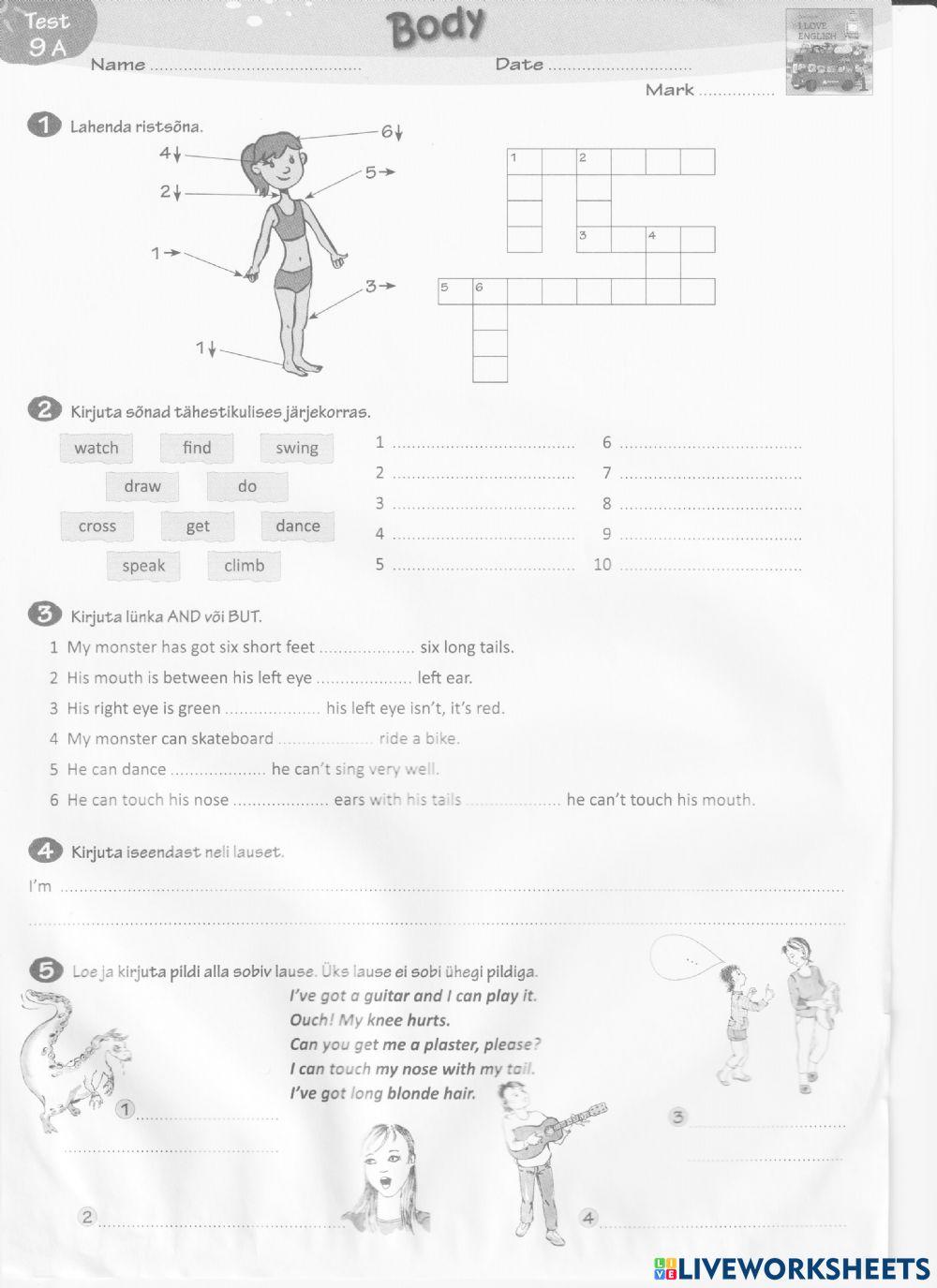 ILE 1 test nr 9 worksheet | Live Worksheets