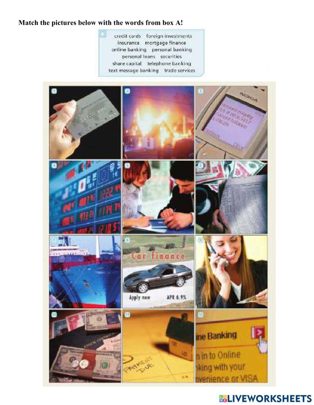 Bank Services 4853216 | fifit | Live Worksheets