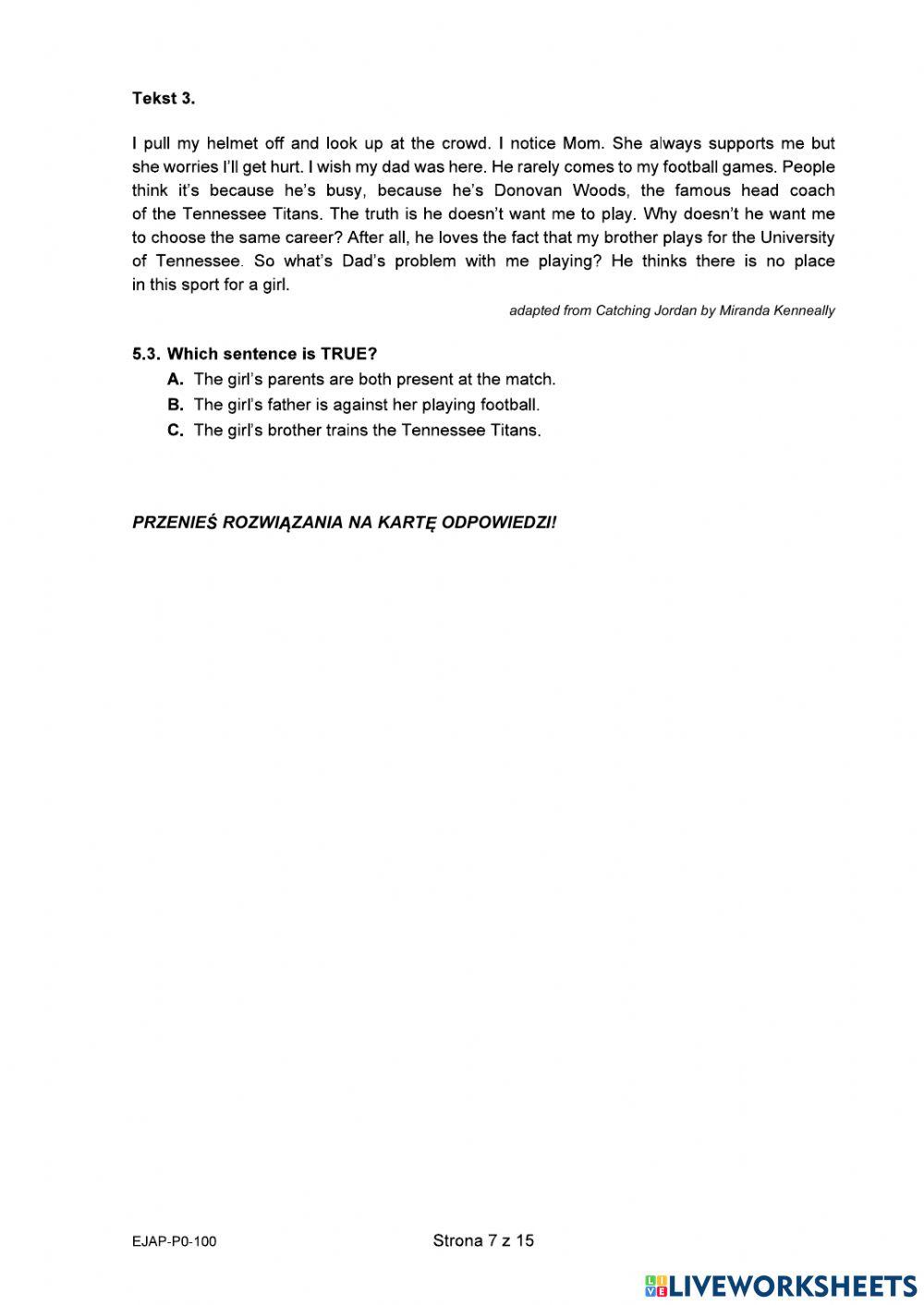 CKE matura prób… | Free Interactive Worksheets | 797635