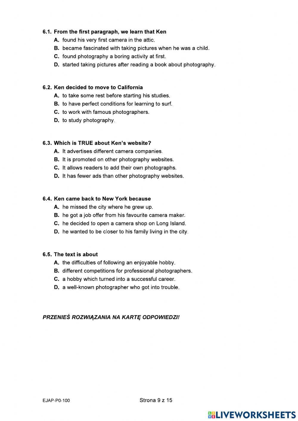 CKE matura prób… | Free Interactive Worksheets | 797635