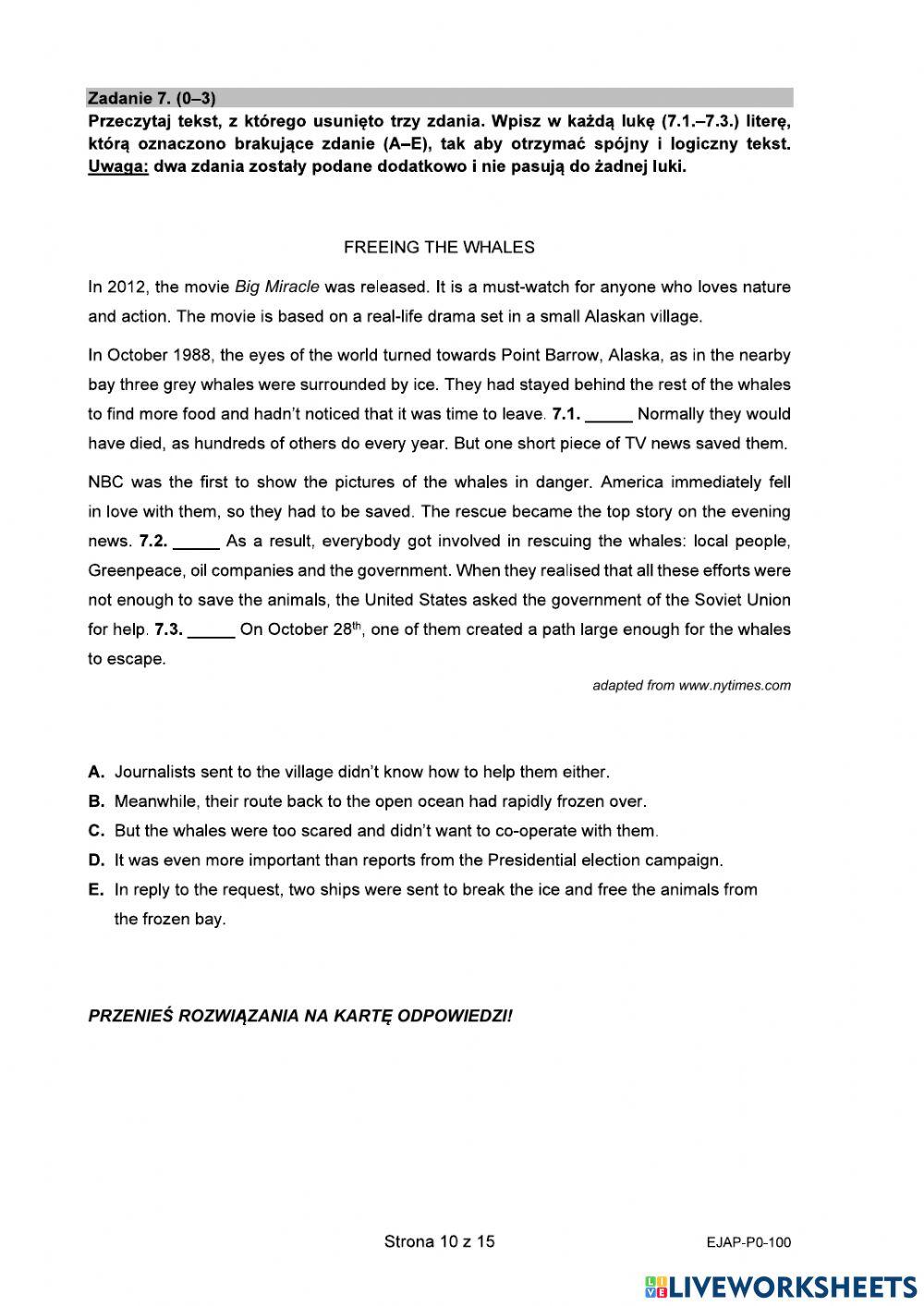 CKE matura prób… | Free Interactive Worksheets | 797635