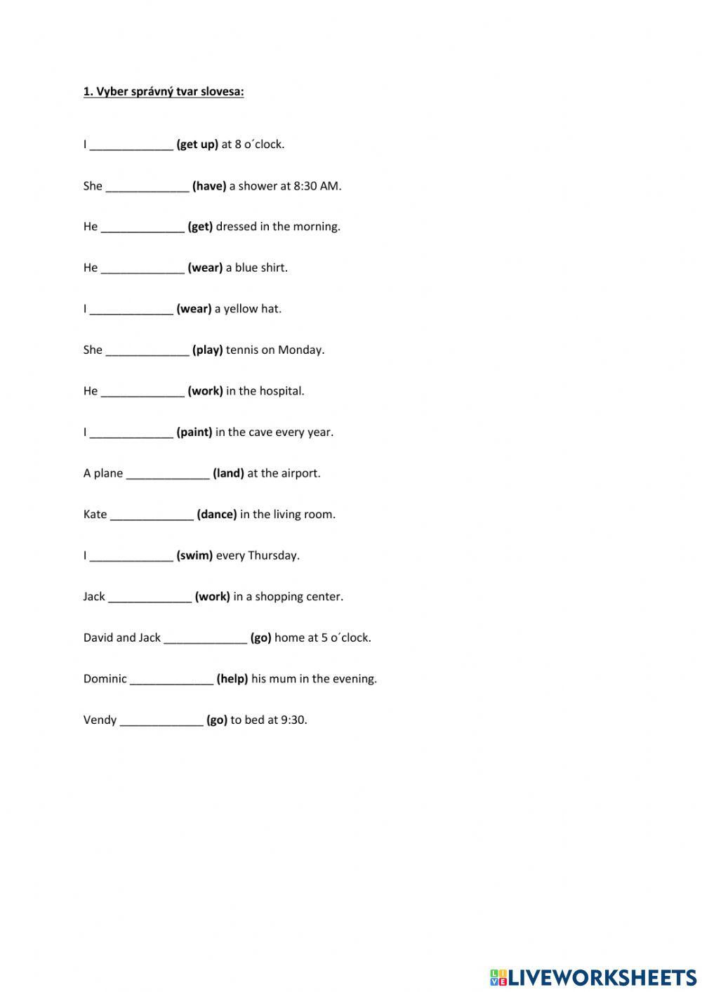 Present Simple online exercise for 6 | Live Worksheets