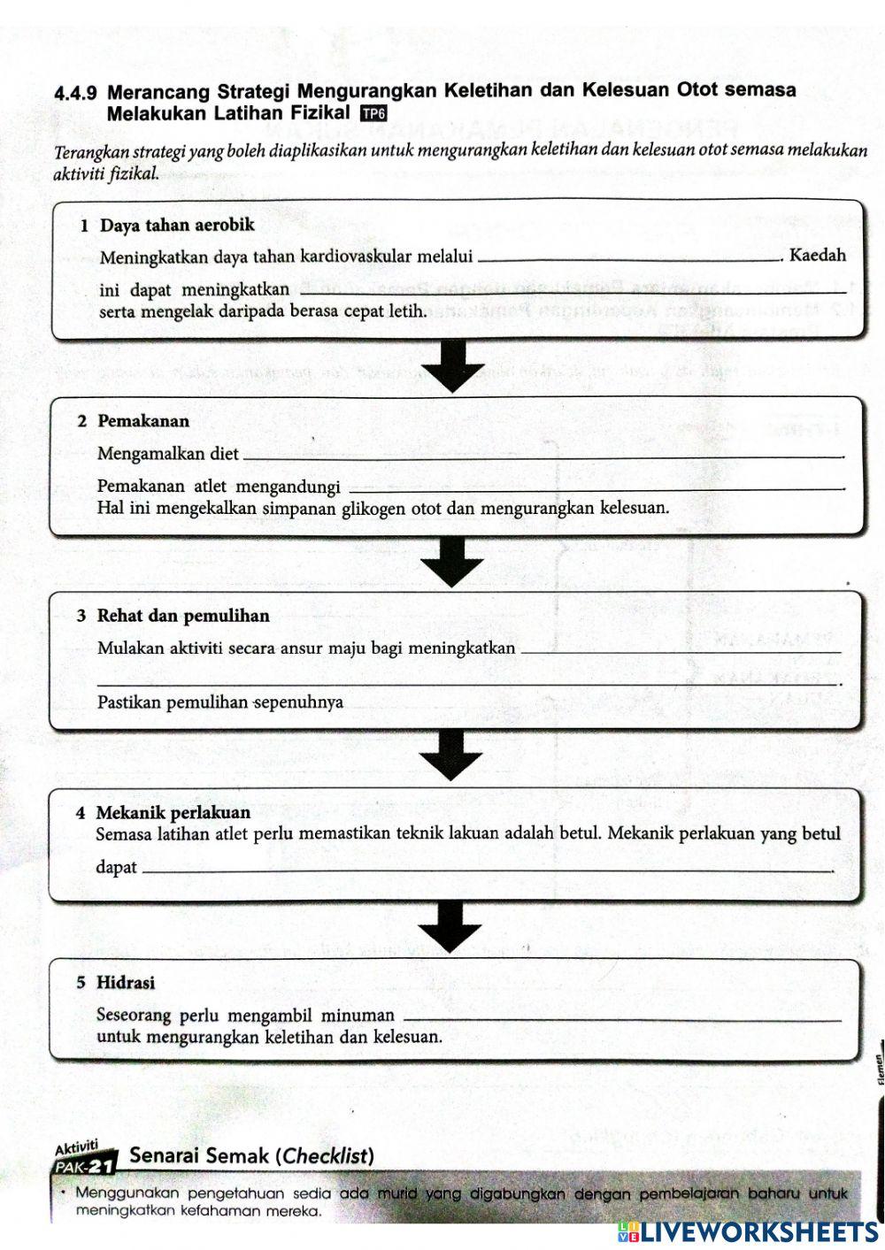 Keletihan & kelesuan worksheet | Live Worksheets