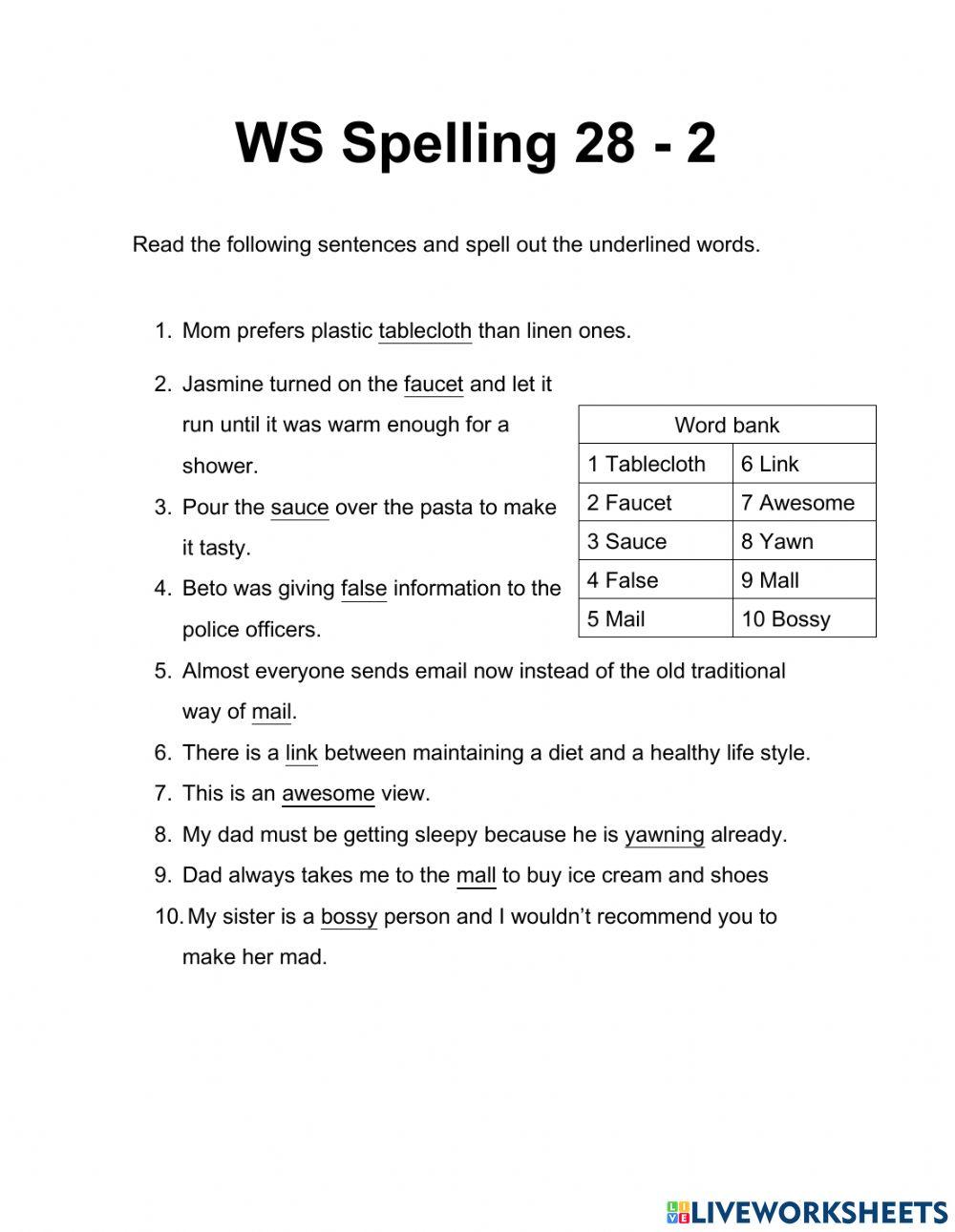 Worksheet online exercise for 3rd | Live Worksheets