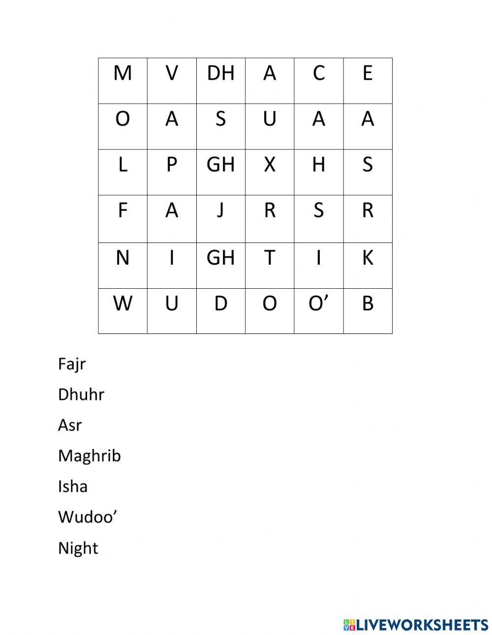 My Prayers interactive worksheet | Live Worksheets