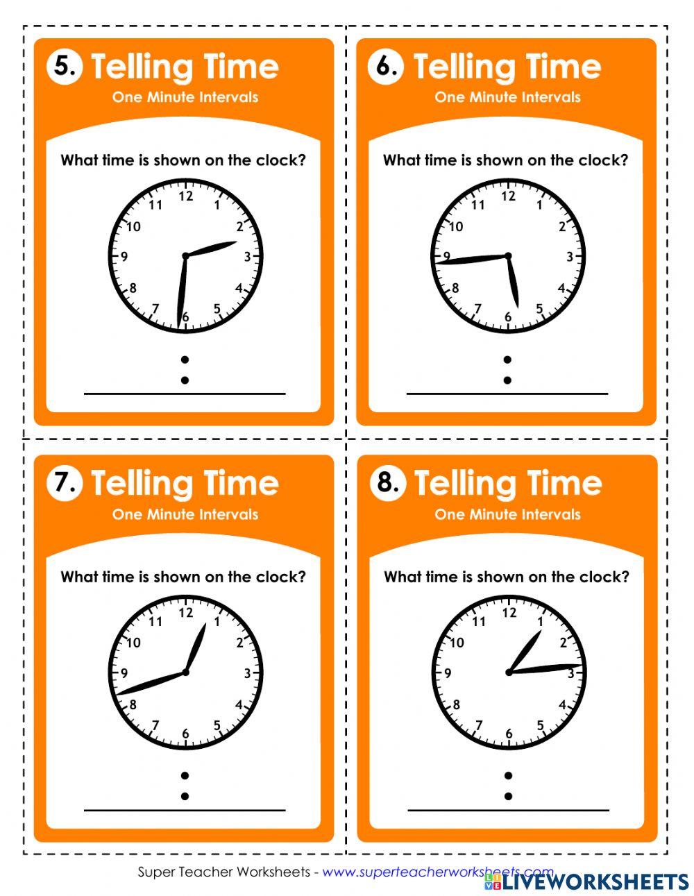 Telling Time to the Nearest Minute online exercise for | Live Worksheets