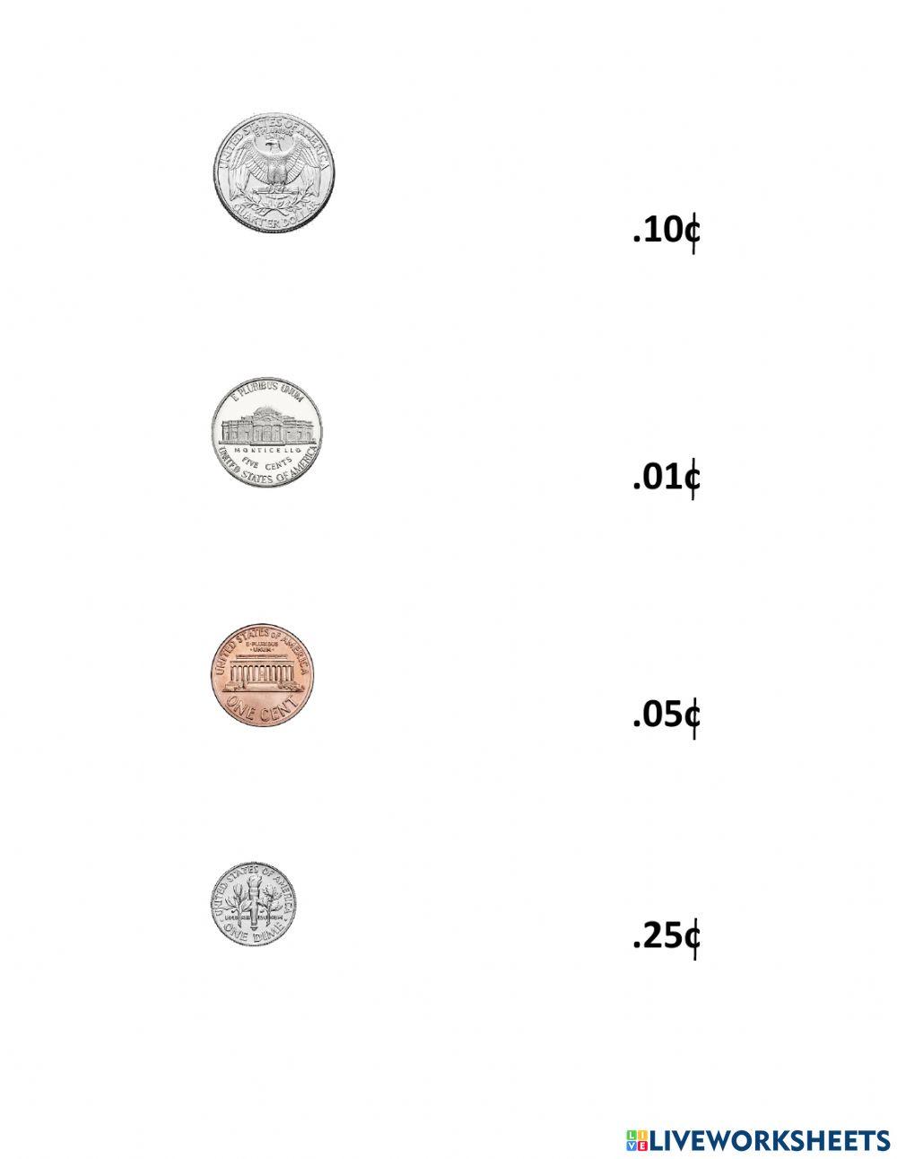 The Value of Coins - Verbal worksheet | Live Worksheets