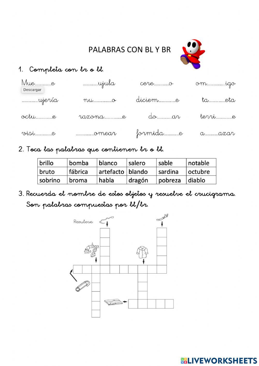 Ficha br-bl worksheet | Live Worksheets
