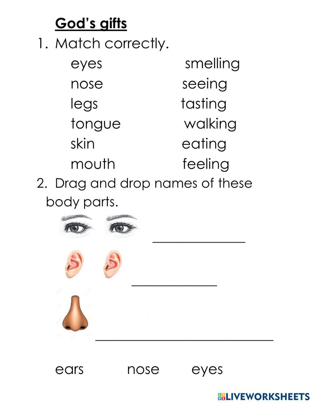 God''s gifts worksheet | Live Worksheets