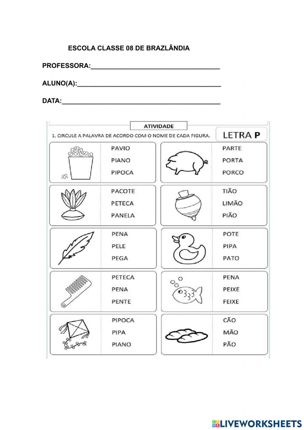 Letra p | Free Interactive Worksheets | 874297