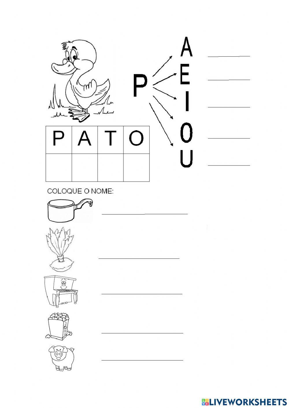 Letra p | Free Interactive Worksheets | 874297