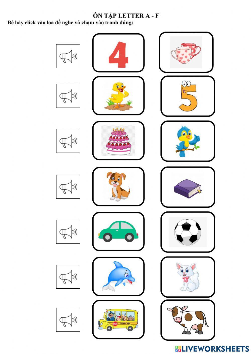 A-f worksheet | Live Worksheets