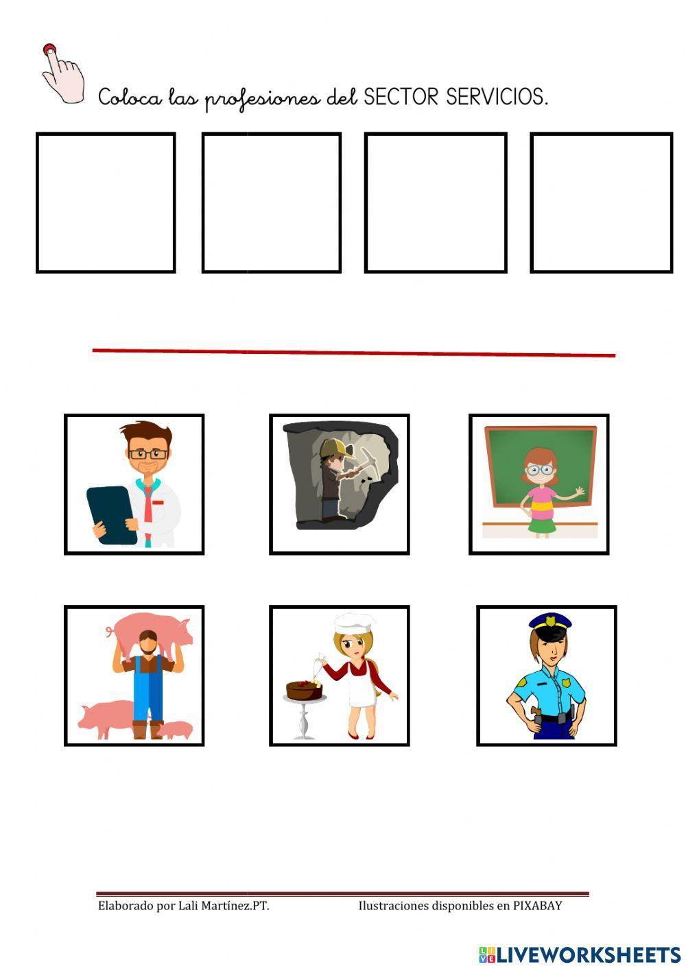 Sector servicios interactive worksheet | Live Worksheets