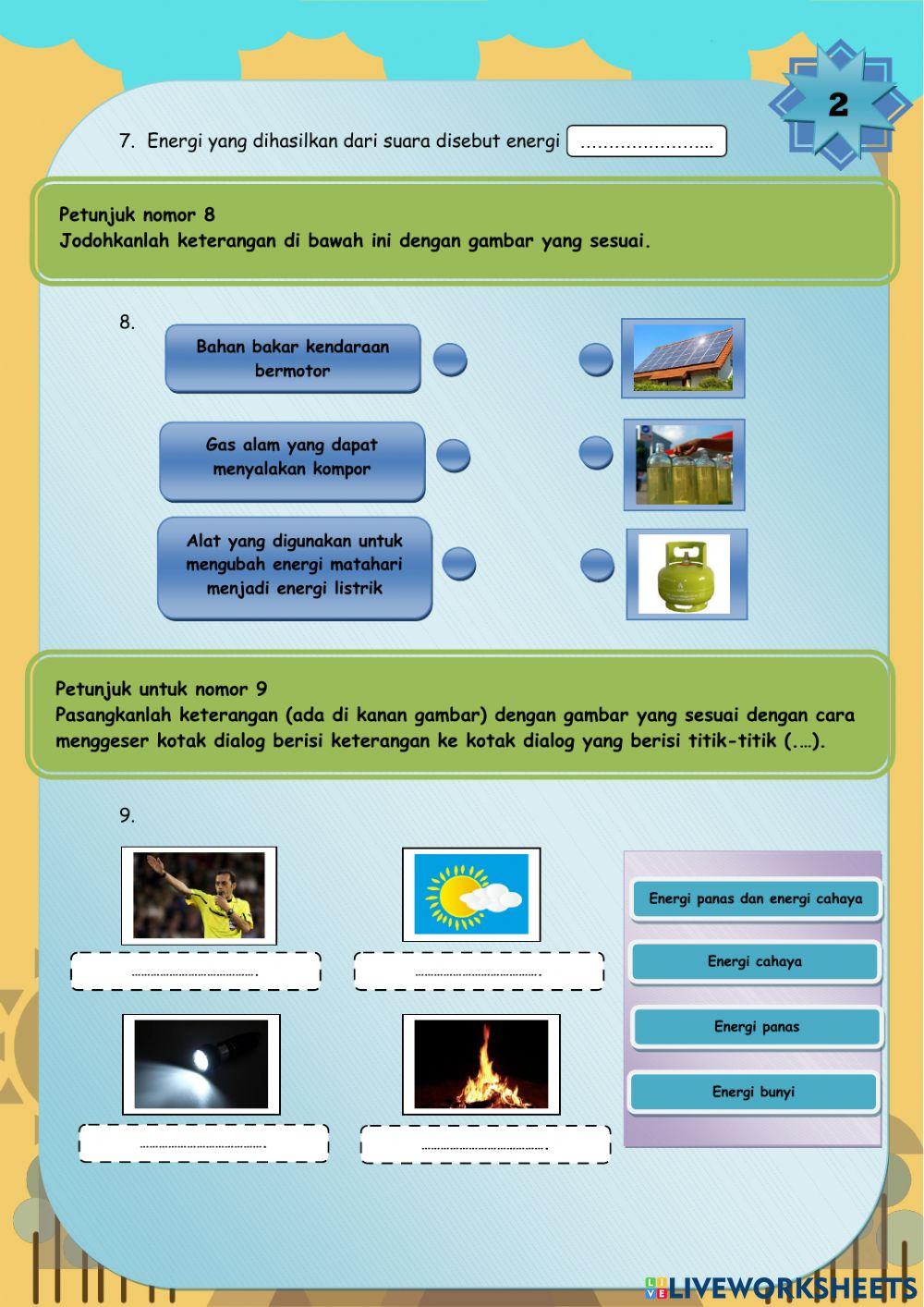 Tema 9 Subtema 2 Pembelajaran 1 IPA worksheet | Live Worksheets