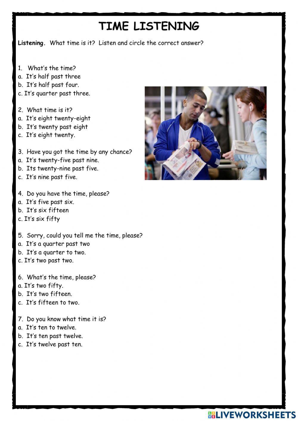 Time Listening Interactive Worksheet Live Worksheets Time Listening Interactive Worksheet Live Worksheets