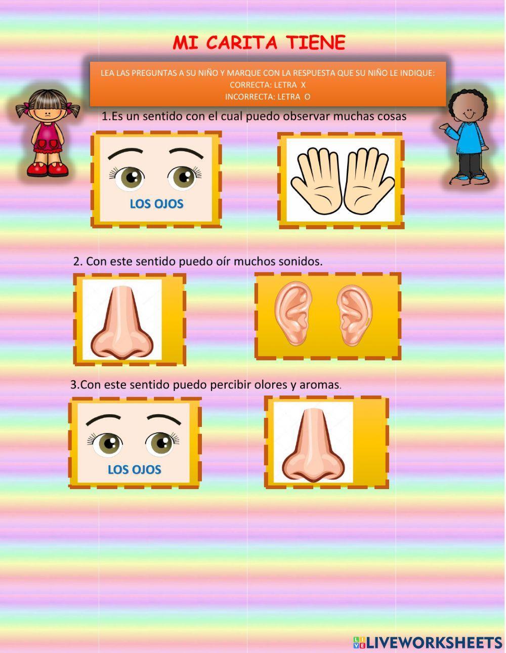 Mi carita tiene interactive worksheet | Live Worksheets