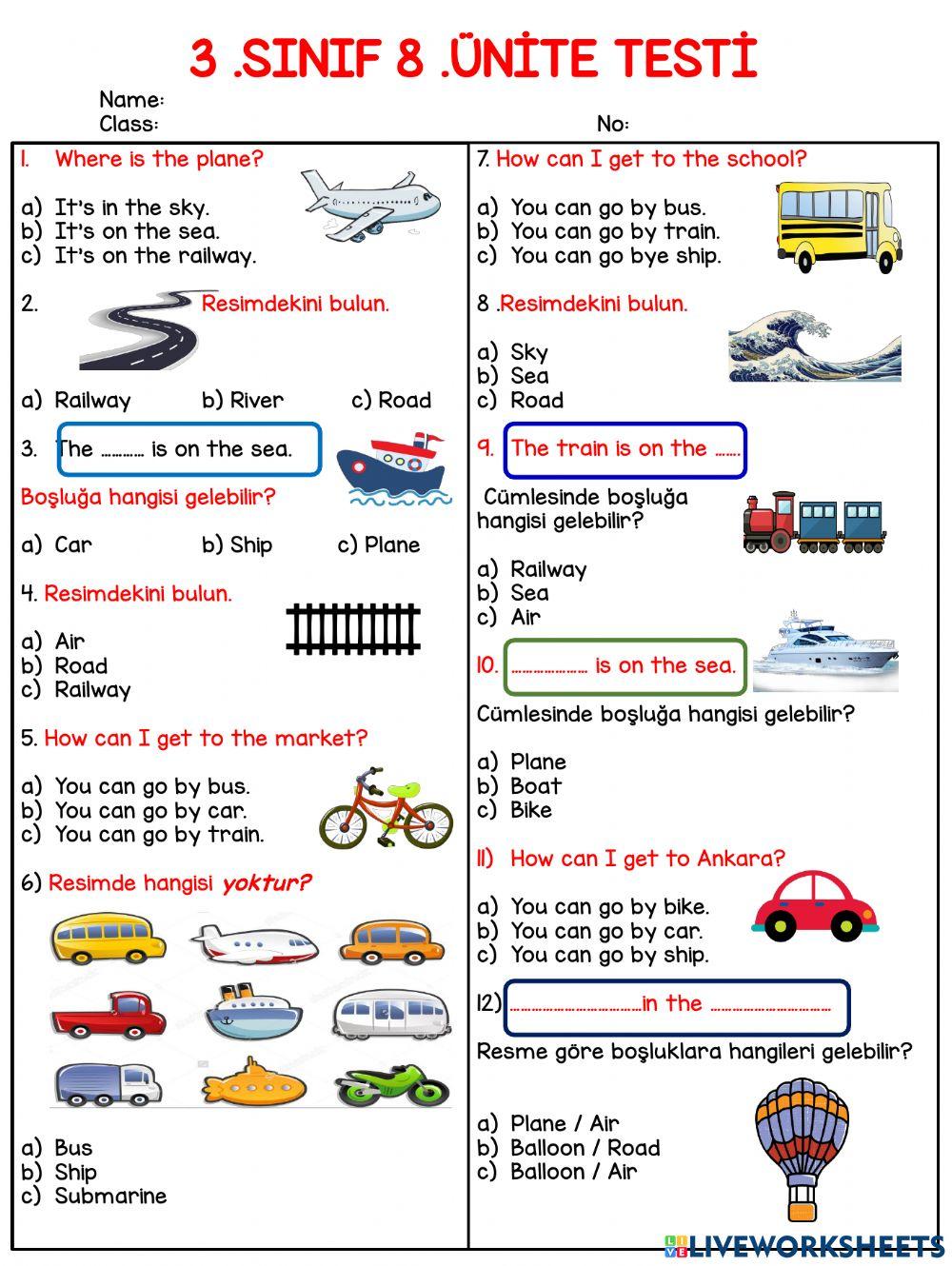3.8 transportat… | Free Interactive Worksheets | 897636