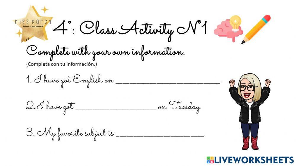 Subjects online exercise for 4° | Live Worksheets