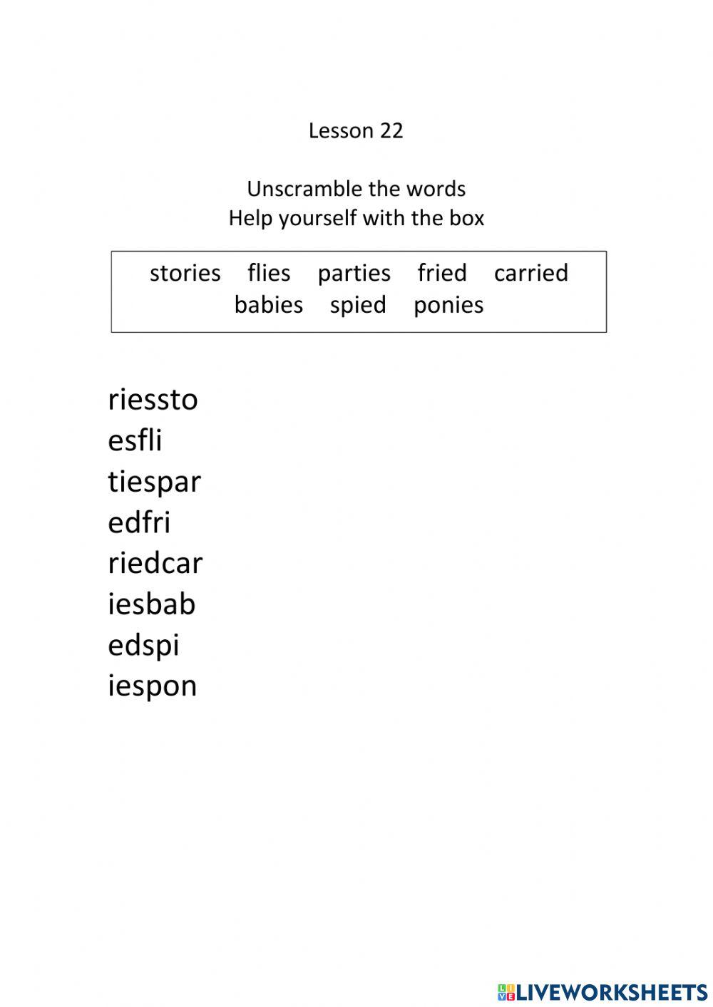 Lesson 22 | Live Worksheets