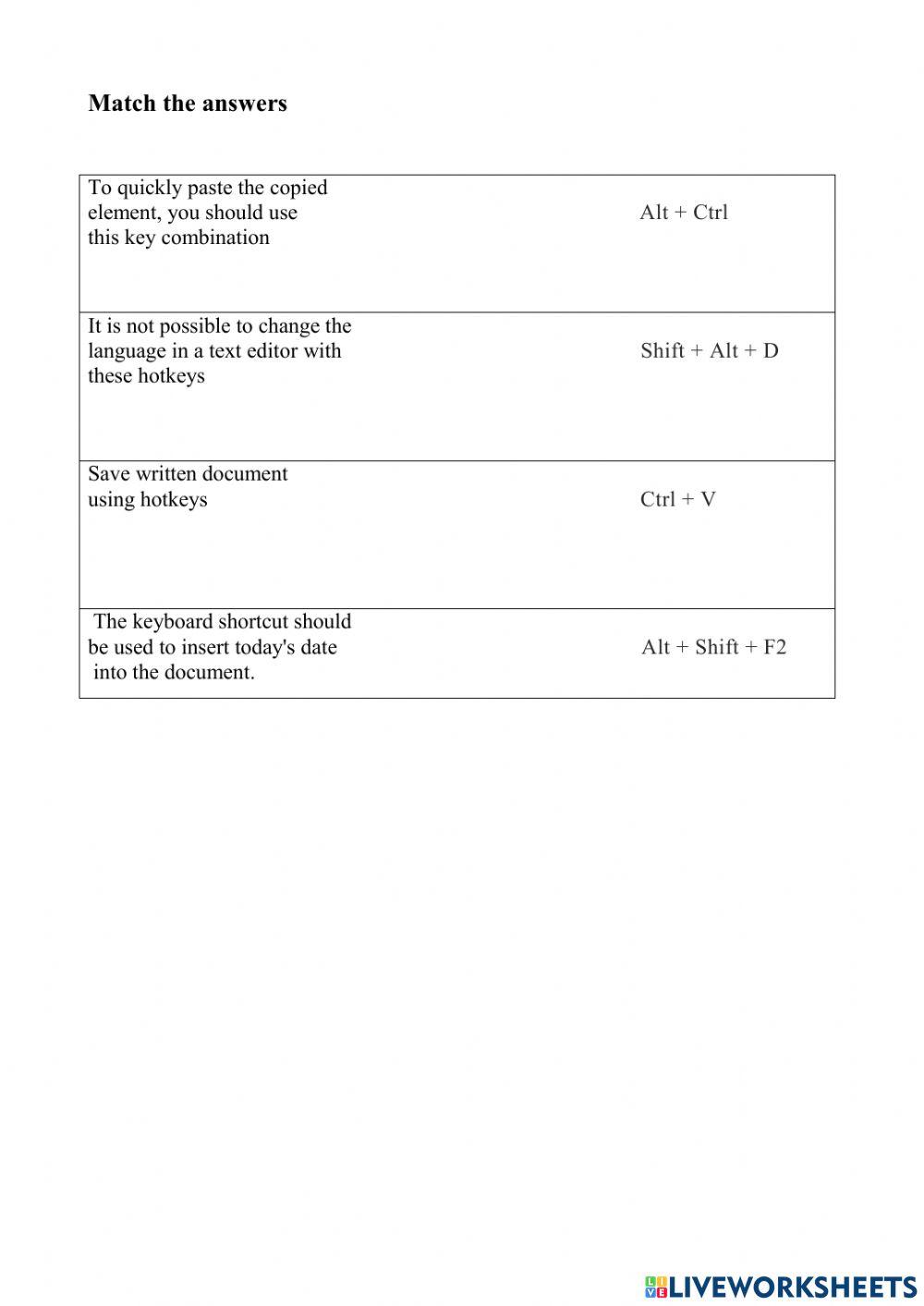 Microsoft Word interactive activity for Elementry | Live Worksheets